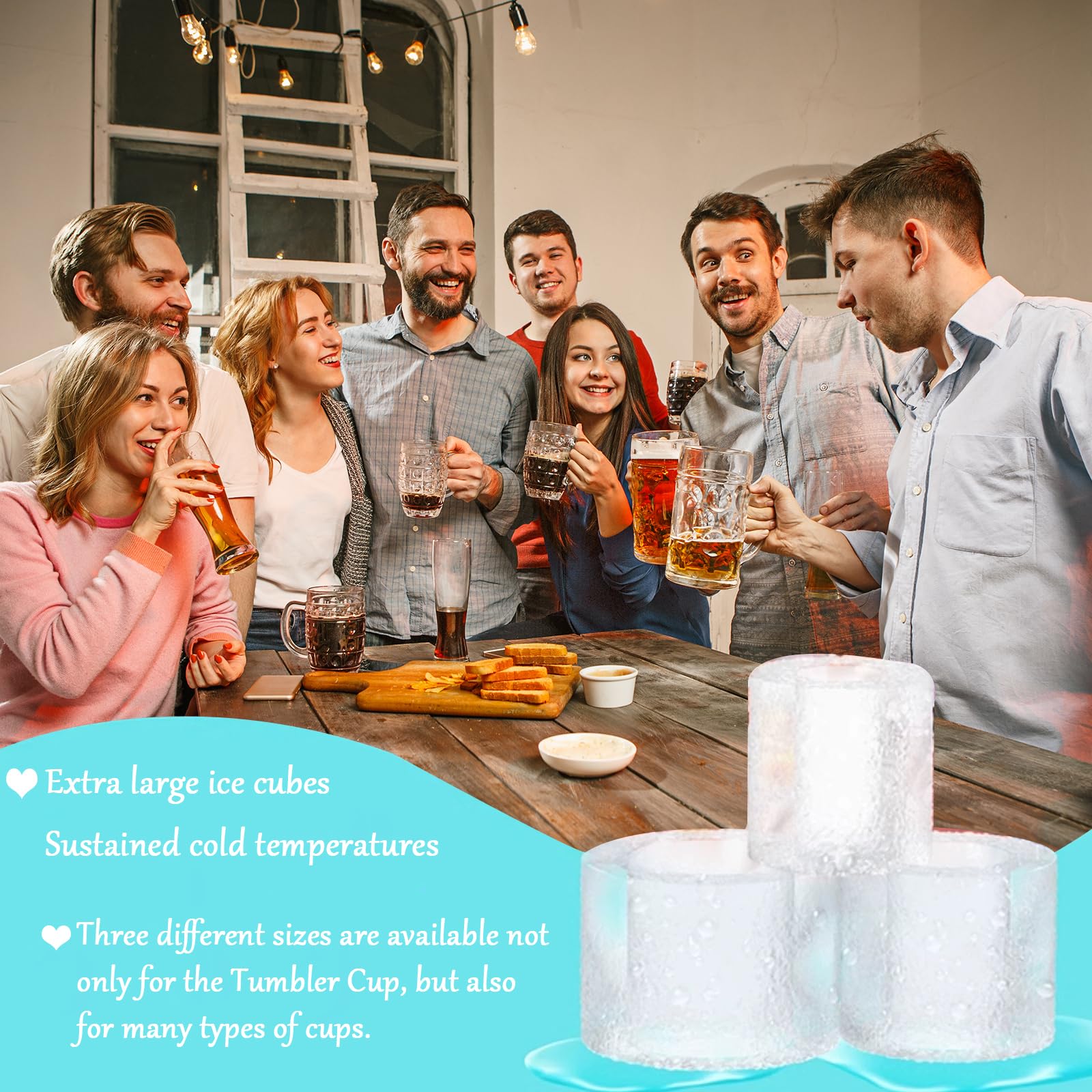 2 PCS Ice Cube Tray for Cup, Ice Cube Tray for Tumbler, New Silicone Ice Cube Maker With Lid, Easy Fill and Release Ice