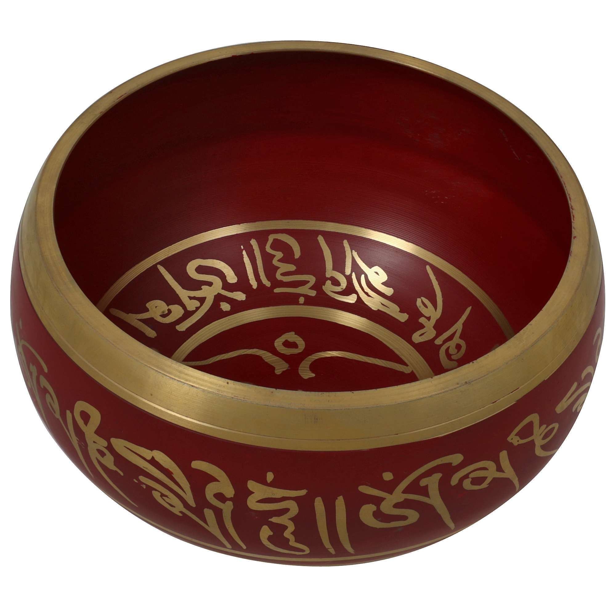 5 Inches Hand Painted Metal Tibetan Buddhist Singing Bowl Musical Instrument for Meditation with Stick and Cushion