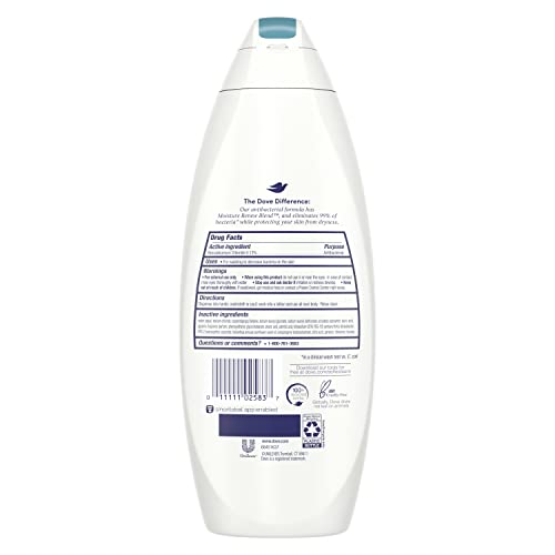 Dove Body Wash For All Skin Types Antibacterial Body Wash Protects from Dryness, 22 Fl Oz (Pack of 4)