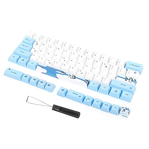 214 73 Pcs PBT Sublimation FiveFaced Dyed Keycaps PC Parts with Rich Colors,for Mechanical Gaming Keyboard (6064 Penguins)