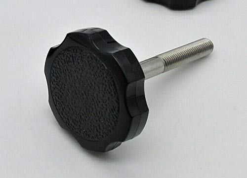 LocEzy 1/4"-20 x 1-1/2" Thumb Screw Stainless Steel Black Rosette Clamping Knob Thumbscrew Standard Coarse Threads Thumb Screws Made on USA (4)