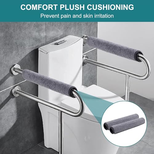 2 Pcs Small Armrest Pads Covers - Widened Velcro Straps Comfortable and Protective for Toilet Handle, Office Chairs, and Armrest Chairs Comfort Padding Pressure (Size:S)