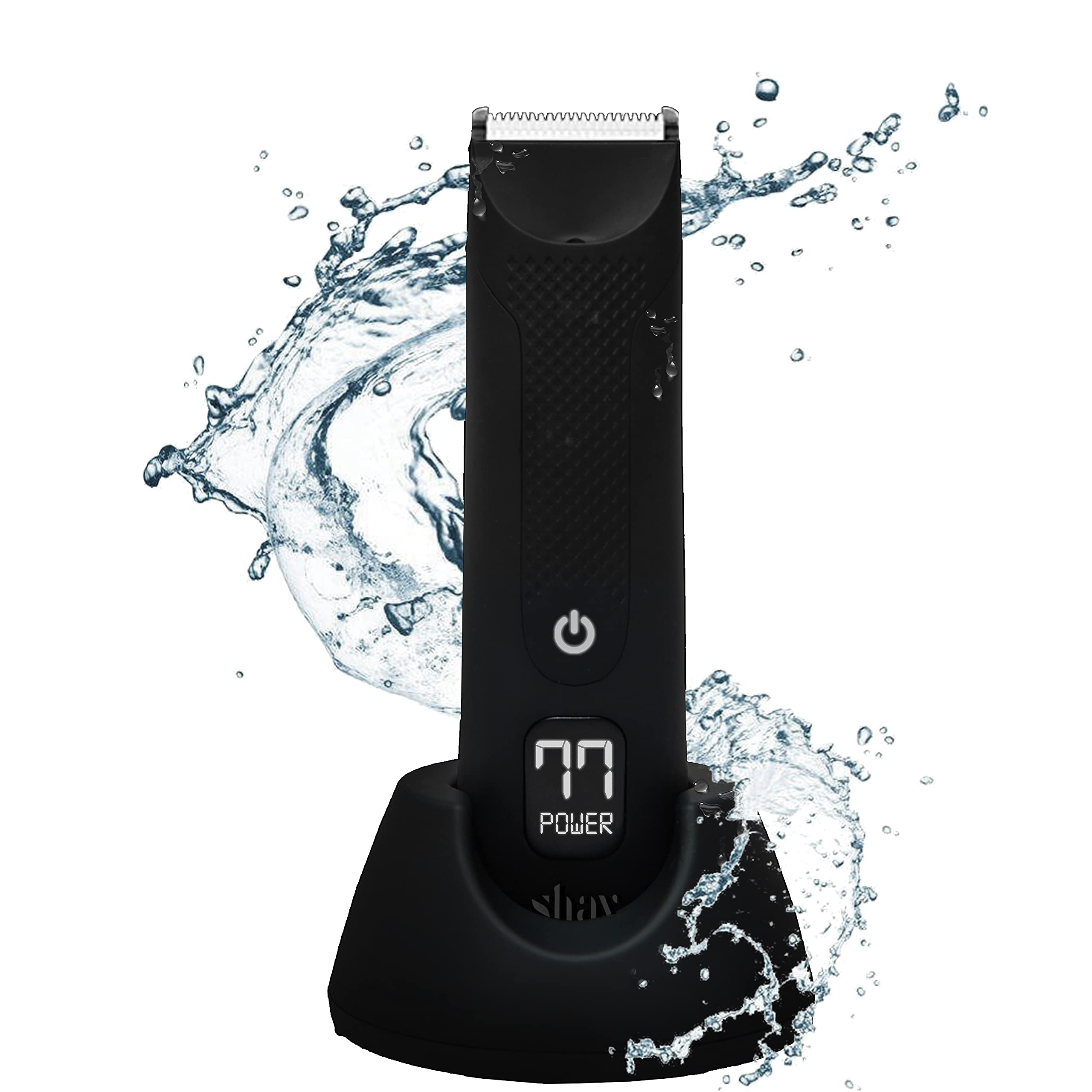 SHAV Electric Below-The-Belt Trimmer Built for Men, Men's Grooming kit | Hair Trimmer Kit: Replaceable Ceramic Blade, Waterproof Groin & Body Shaver, Standing Recharge Dock