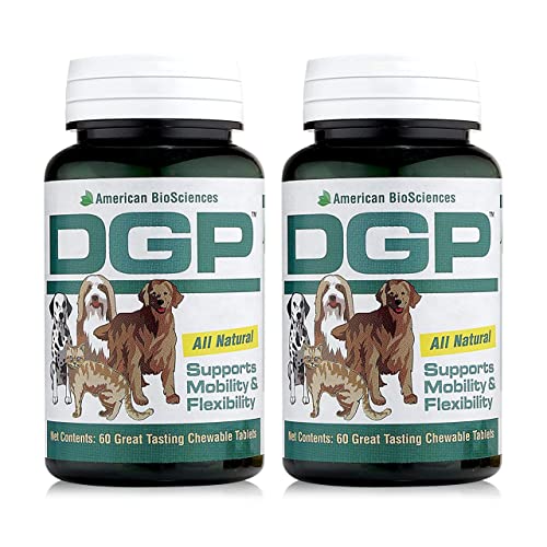 American BioSciences DGP, Joint Supplement for Dogs - Joint Support with Turmeric, Boswellia Extract & More - Quick Effect for Immediate Mobility Support - 60 All-Natural Chewable Pet Tablets (2 Pack)