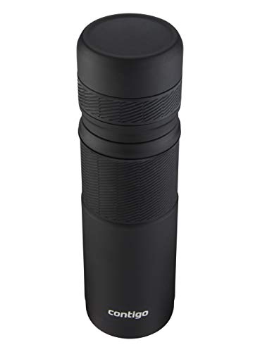 Contigo Thermal Bottle Thermalock Travel Mug, Stainless Steel Thermal Mug, Vacuum Flask, Leakproof, Coffee Mug with BPA Easy-Clean Lid, Matte Black, 740 ml