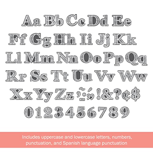 Barker Creek Letter Pop-Outs, 4" Chalkboard, Designer Letters for Bulletin Boards, Breakrooms, Reception Areas, Signs, Displays, and More! 4", 234 Characters per Set (1725)