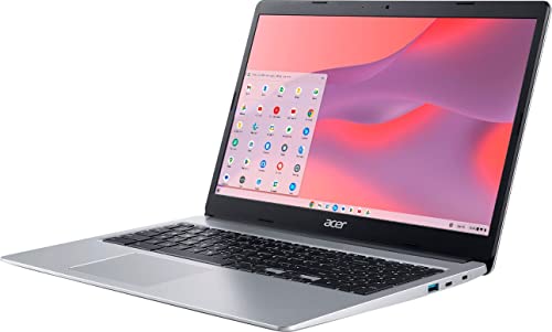 Acer 2023 Chromebook 15.6" Full HD 1080p IPS Touchscreen Laptop Laptop, Intel Celeron Quad-Core Processor, 4GB DDR4 RAM, 64GB eMMC, Webcam, WiFi, Chrome OS, Silver