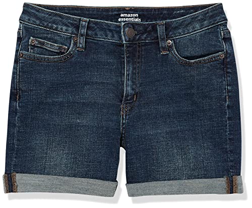 Amazon Essentials Women's 4" Denim Short, Dark Denim, 14