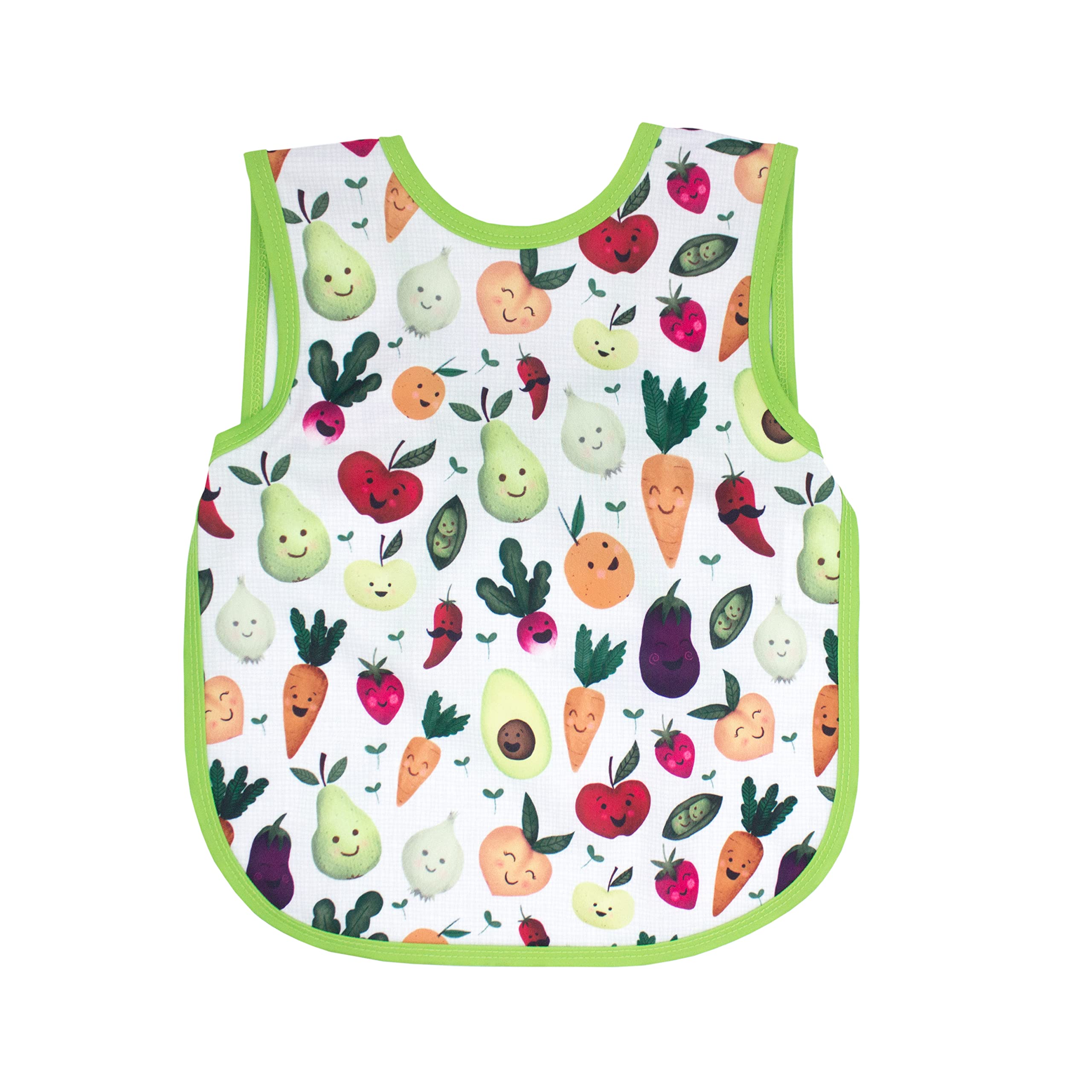 BapronBaby Market Fresh Bapron - No Neck Tie Safer Bib for Baby & Toddler - Soft Waterproof Stain Resistant - Machine Washable - Sz Baby/Toddler 6m-3T