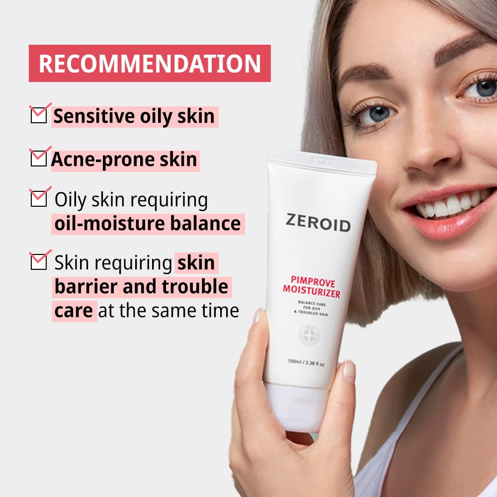 ZEROID Pimprove Moisturizer Korean Dermocosmetic | Hyaluronic Acid | Skin Barrier | 100ml (3.38 fl oz.)
