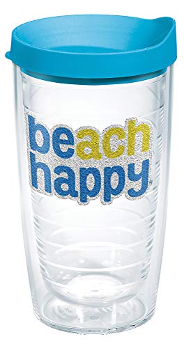 Tervis Made in USA Double Walled 30A Beach Happy Insulated Tumbler Cup Keeps Drinks Cold & Hot, 16oz, Contour