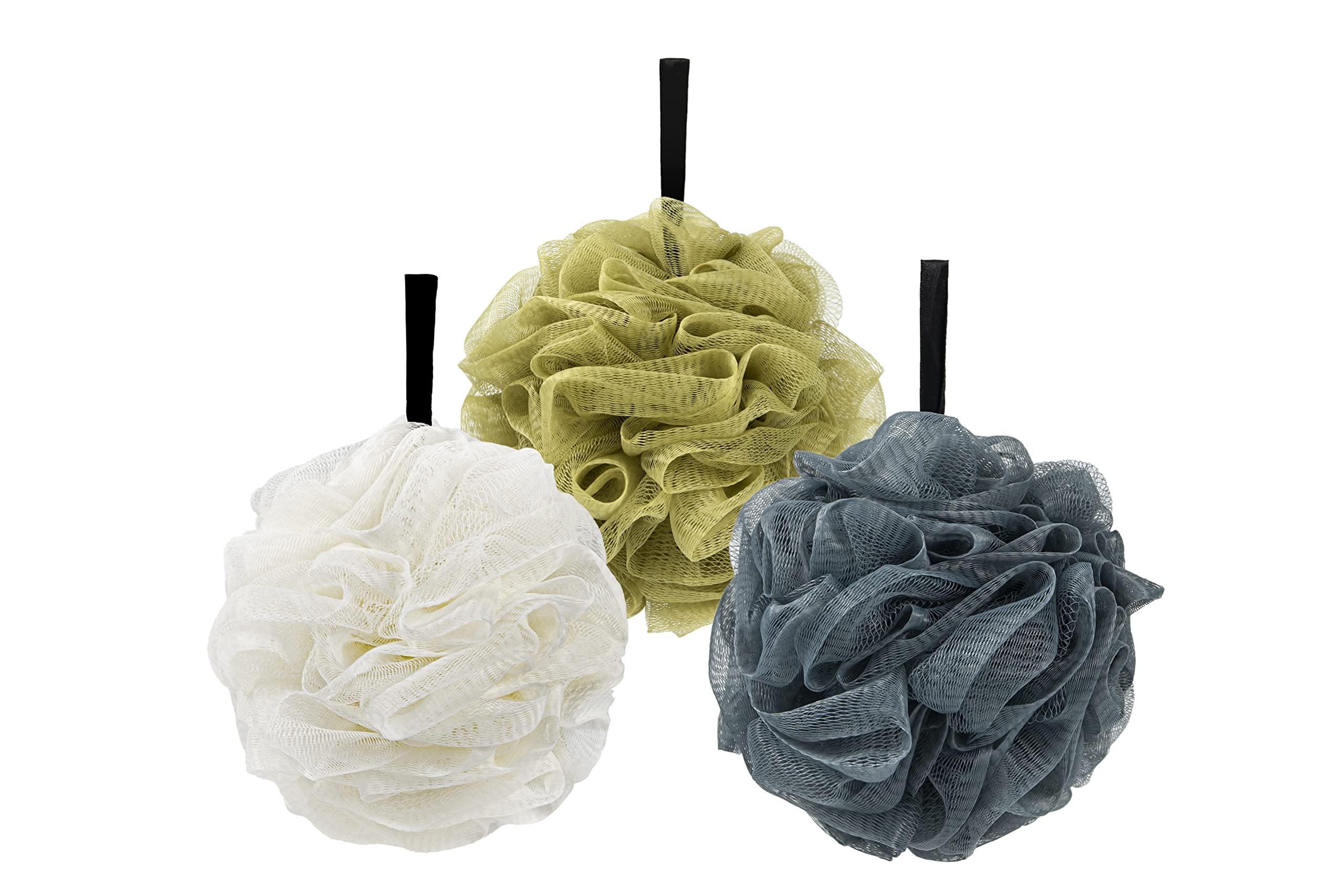 Shower Bath Loofah Sponge Shower Ball Body Scrubber Exfoliator - Set of 3