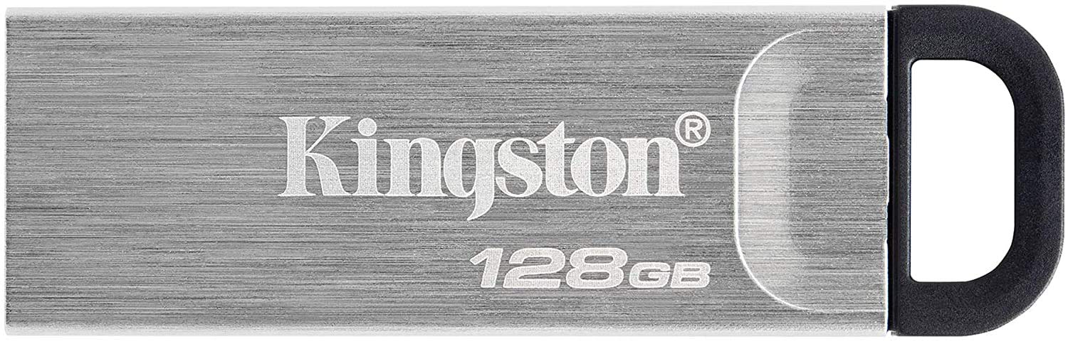 Kingston Flash Drive 128GB Kyson DataTraveler (Bulk 2 Pack) Metal USB 3.2 Type-A Drive 200MB/s High Speed PenDrive for Computer or Laptop (DTKN/128GB) Bundle with (1) Everything But Stromboli Lanyard