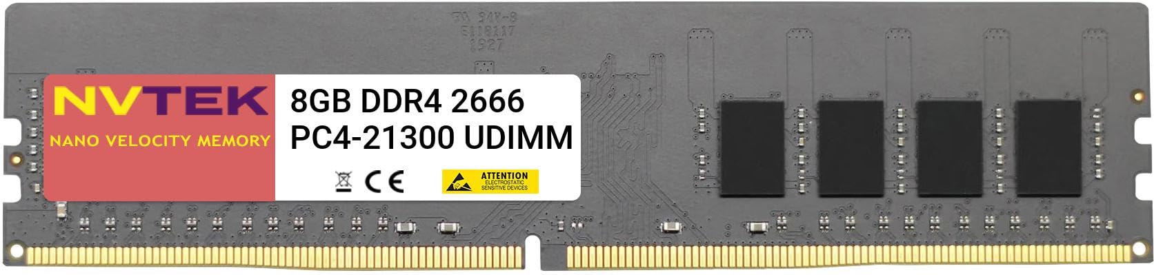 NVTEK 8GB (1X8GB) DDR4 2666MHZ PC4-21300 UDIMM 1Rx8 1.2V CL19 288-PIN Non-ECC Unbuffered Desktop PC Computer Memory