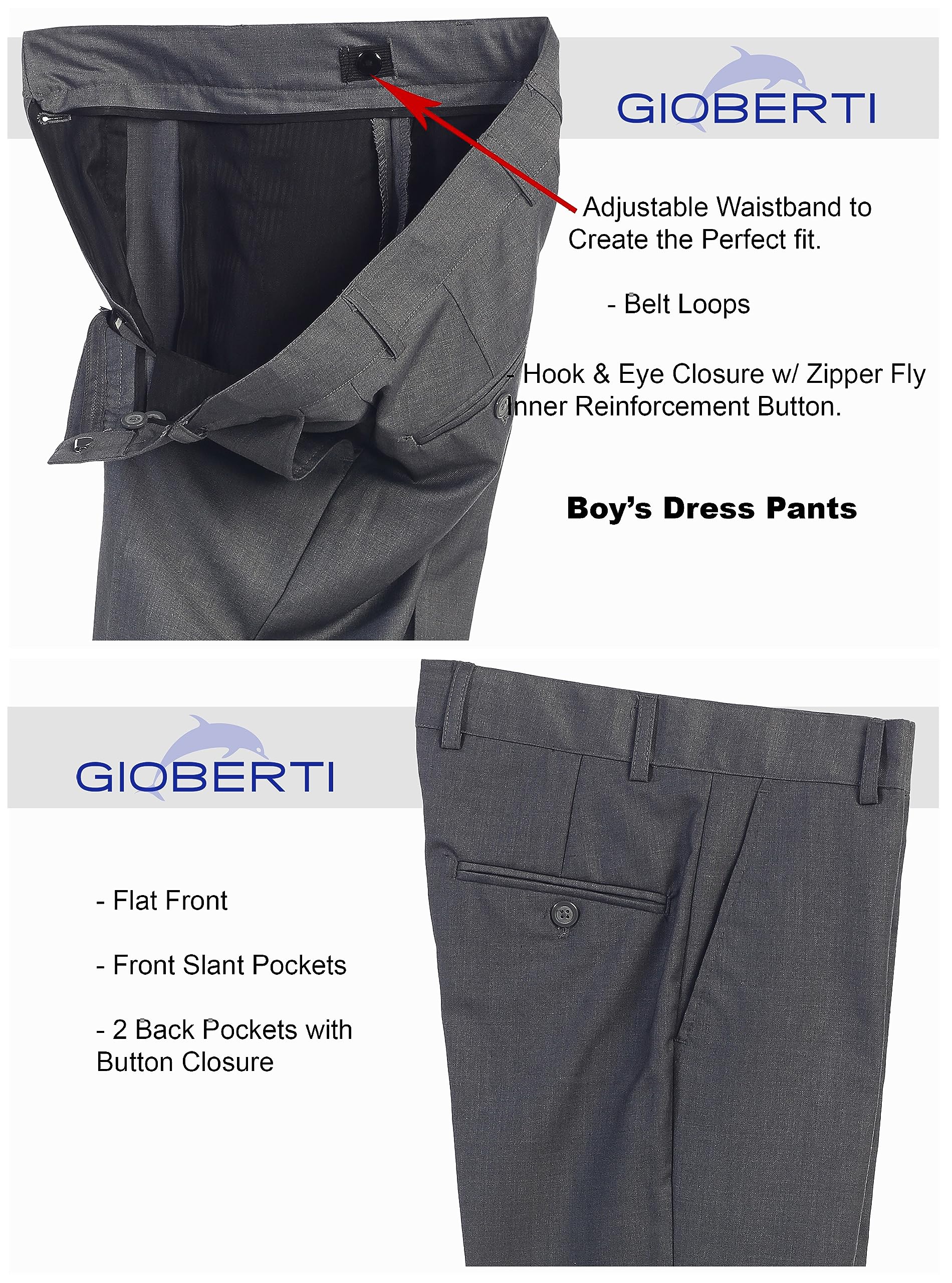 2 Piece Kids Boys Charcoal Vest and Pants Formal Set, 2T