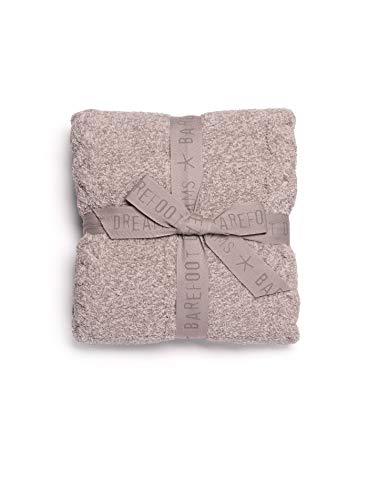 Barefoot Dreams CozyChic Heathered Cable Baby Blanket, Receiving Blanket, Newborn Fuzzy Blanket Toddler Infant Unisex Throw-30”x32”, Dove Gray