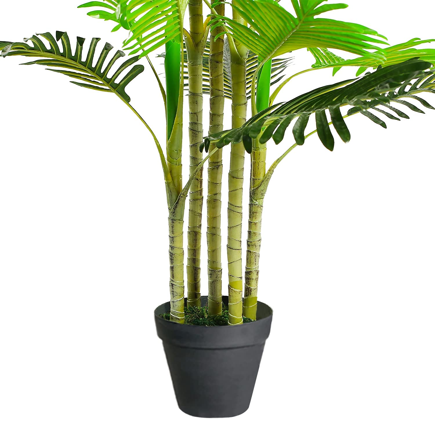 4.3 Feet Artificial Palm Plant Tree with 29 Trunks Faux Tree and Pot for Home Office Decoration…