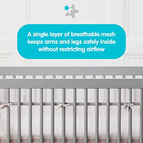AirflowBaby Mesh Crib Liner β Essential Collection β White 9β β Fits Full-Size Four-Sided Slatted and Solid Back Cribs