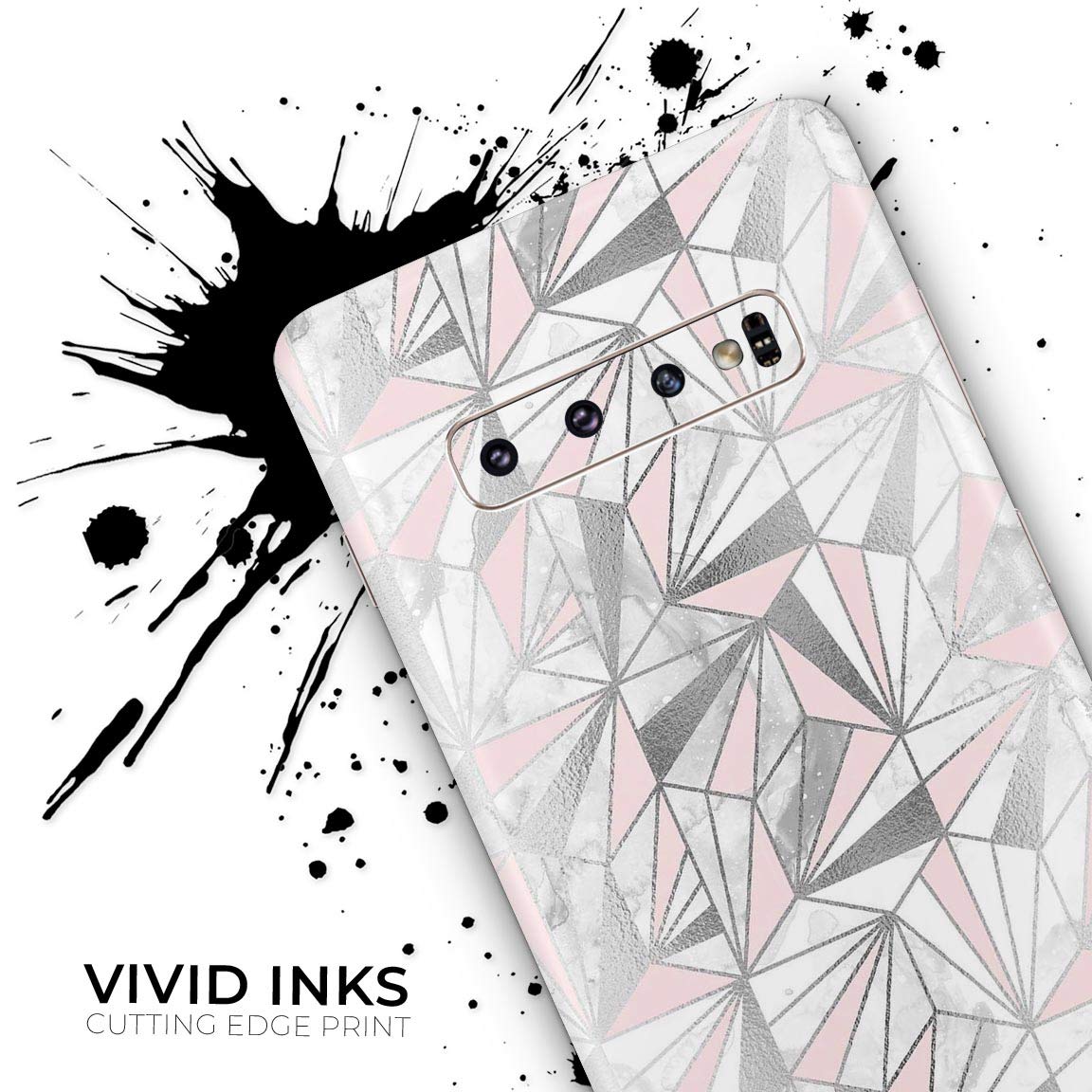 DesignSkinz Karamfila Silver & Pink Marble V1 Protective Vinyl Decal Wrap Skin Cover Compatible with The Samsung Galaxy S20 (Screen Trim & Back Glass Skin)