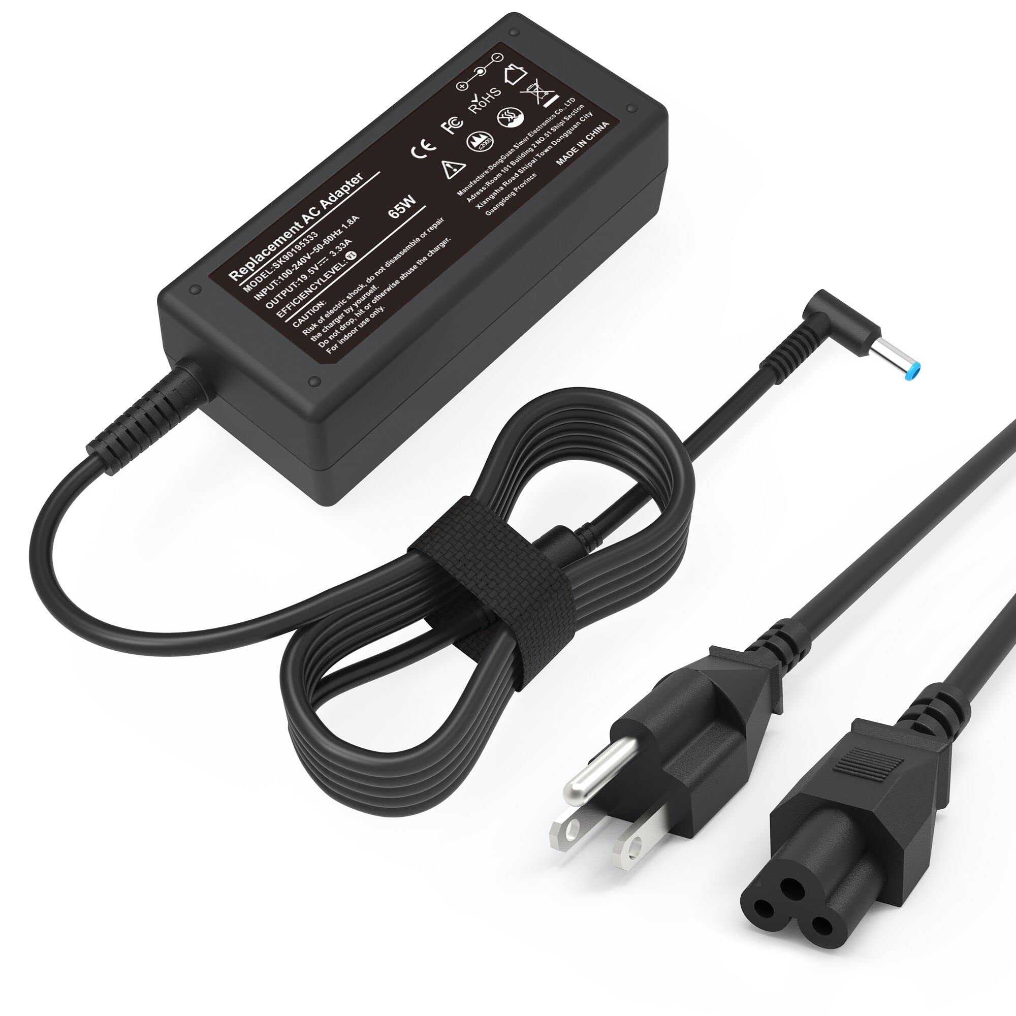 65W 19.5V 3.33A Adapter Laptop Charger for HP Pavilion X360 M3-U003DX M3-U001DX,Envy X360 M6-W103DX,709985-004 PPP009A PPP009C PPP009D PPP012L-E PPP009L-E PPP012D-S 709985-002 709985-003 PA-1650-32HE