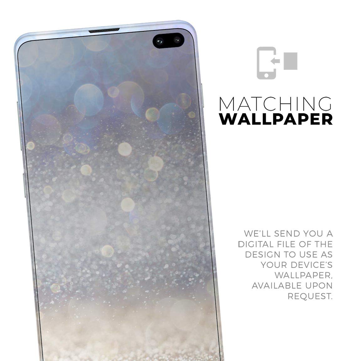 DesignSkinz Light Blue and Tan Unfocused Orbs of Light Protective Vinyl Decal Wrap Skin Cover Compatible with The Samsung Galaxy S20 (Screen Trim & Back Glass Skin)