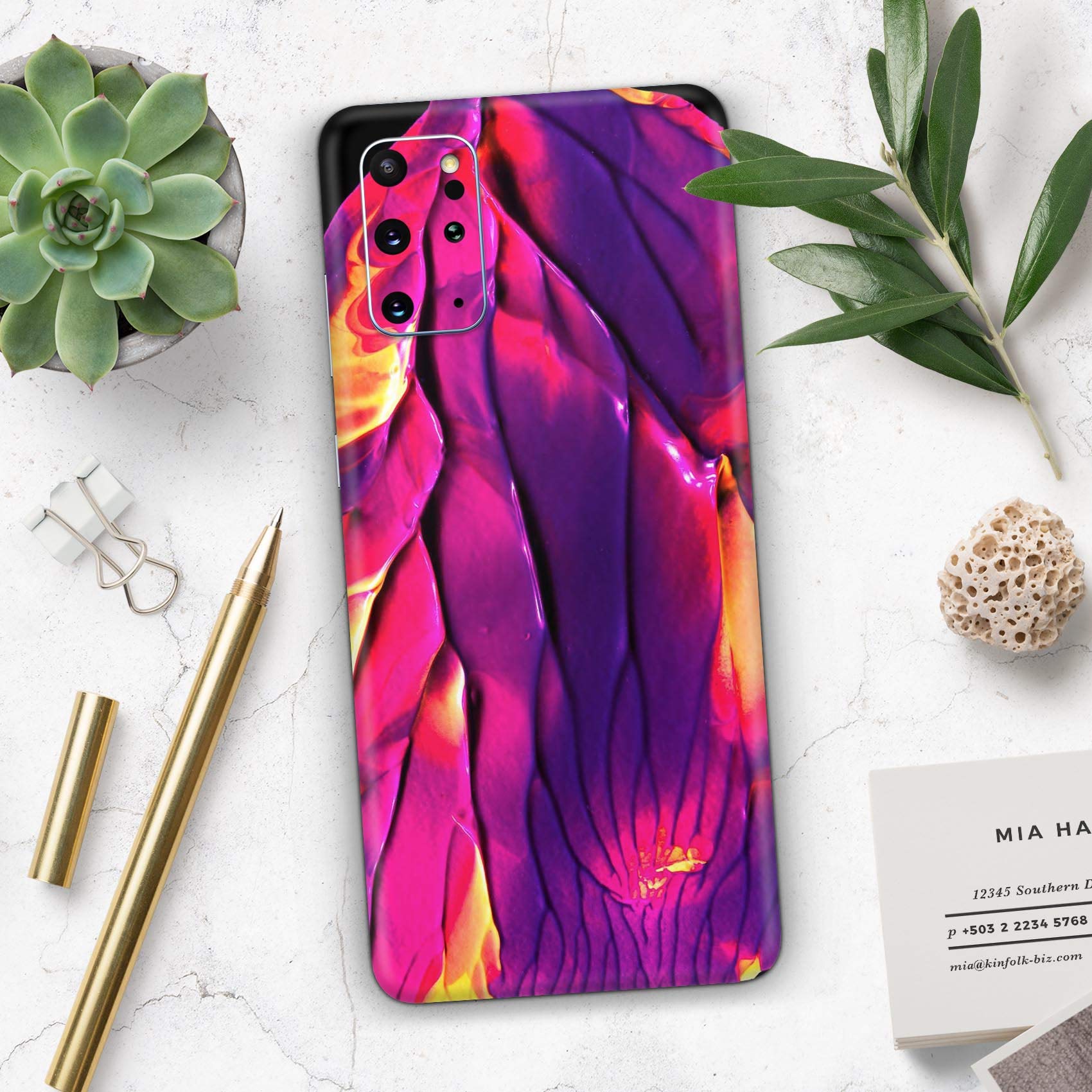 DesignSkinz Liquid Abstract Paint V17 Protective Vinyl Decal Wrap Skin Cover Compatible with The Samsung Galaxy S20 (Screen Trim & Back Glass Skin)