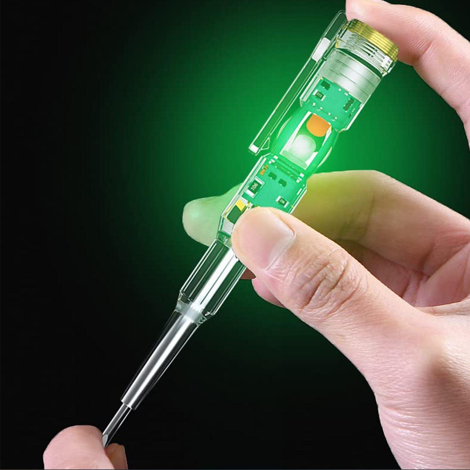2 PCS Voltage Sensitivity Compact Pen Dual Color LED Traffic Light - 24-250v, Electrical Tester Pen Screwdriver