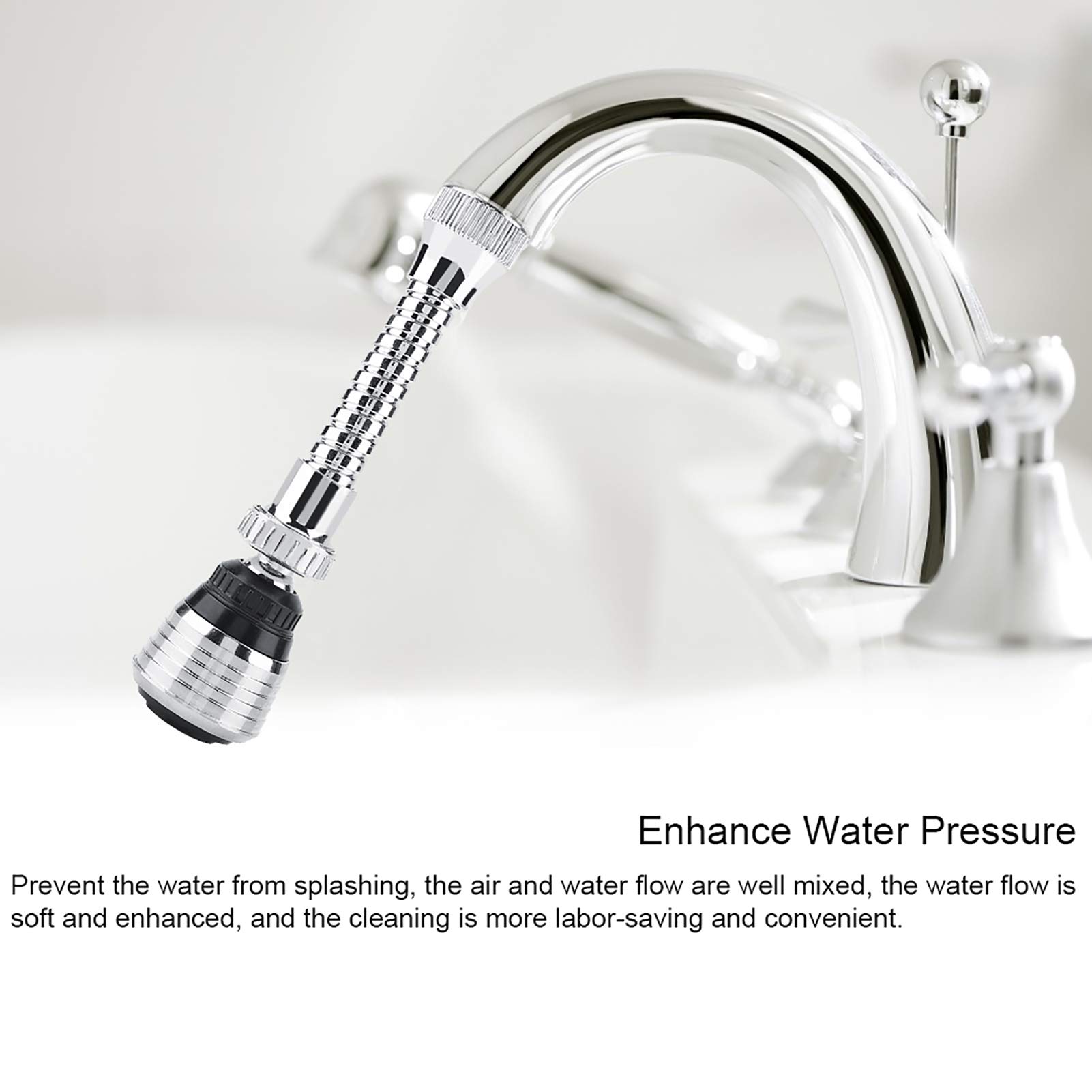 360 Degree Swivel Sink Faucet Aerator, for Home Kitchen Bathroom Sink Tap Head (with Movable Hose Adapter Attachments),High Pressure Bathtub Nozzle Rotate Replacement