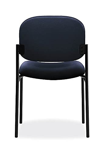 Basyx Vl606va90 Vl606 Series Stacking Armless Guest Chair, Navy Fabric