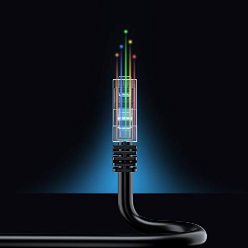 Maximm Cat 6 Ethernet Cable 15 Ft, 100% Pure Copper, Cat6 Cable (24 Pack) LAN Cable, Internet Cable, Patch Cable and Network Cable - UTP (Black) 15 Feet