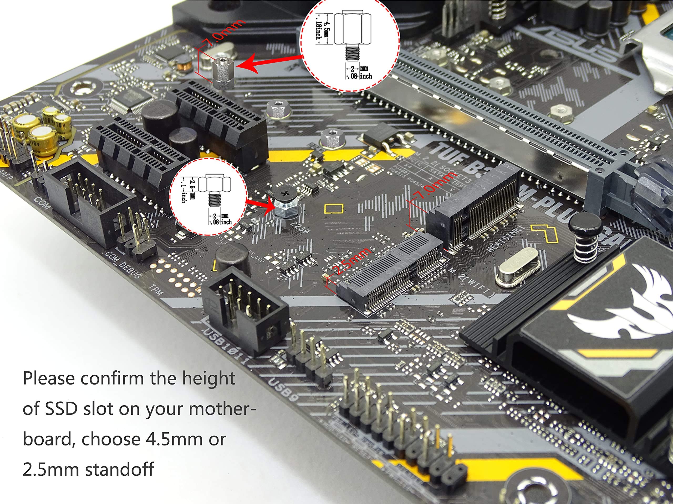 M.2 Screw,HFEIX SSD Mounting Kit with Screwdriver for ASUS Motherboard or ASRock Board NVMe PCIe Driver (6 pcs)
