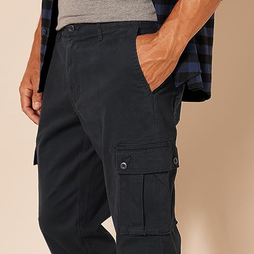 Amazon Essentials Men's Slim-Fit Stretch Cargo Pant, Black, 30W x 32L