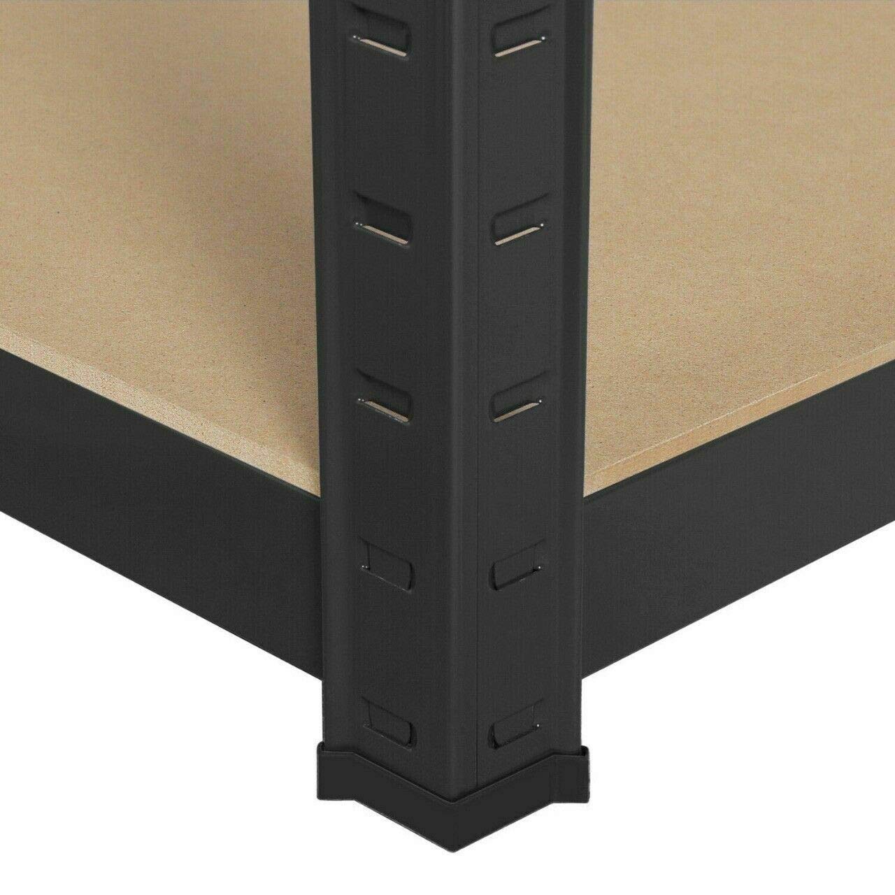 5-Tier Steel Storage Shelves, Heavy Duty Garage Shelf with Adjustable Shelves, Boltless Shelving Unit for Free Combination, Home Office Metal Utility Shelves, 67" H x 30" W x 12" D, Black
