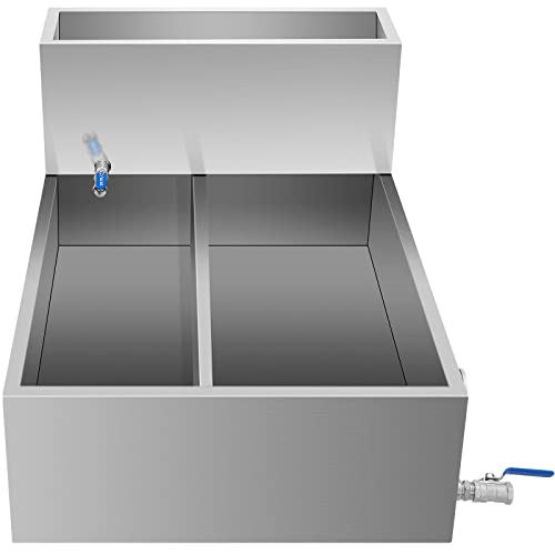 VBENLEM Maple Syrup Evaporator Pan 36x24x18.5 Inch Stainless Steel Maple Syrup Boiling Pan with Valve and Thermometer and Divided Pan and Feed Pan