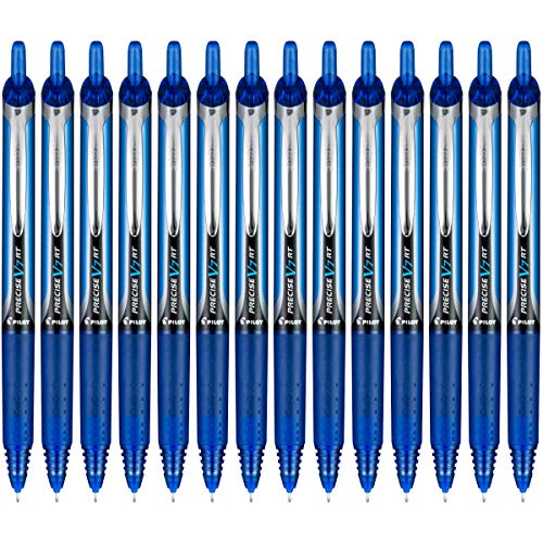 PILOT Precise V7 RT Refillable & Retractable Liquid Ink Rolling Ball Pens, Fine Point (0.7mm) Blue, 14-Pack (15196)