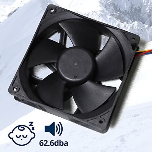 Dracaena 2 Pack Replacement Bitmain Fan for Antminer S9, T9, Z9, D3, E3, X3, L3+, 4pin, 120X120X38mm Cooling Fan, DC12V, 2.1A, 209CFM, 6000RPM, 65.2 dBA