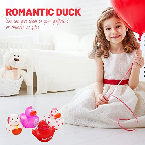 20 PCS Valentine’s Day Rubber Ducks Assortment,2 Inch Pink Rubber Ducks for Kids,Valentines Sweetheart Rubber Ducks in Bulk,Rubber Ducks Valentines