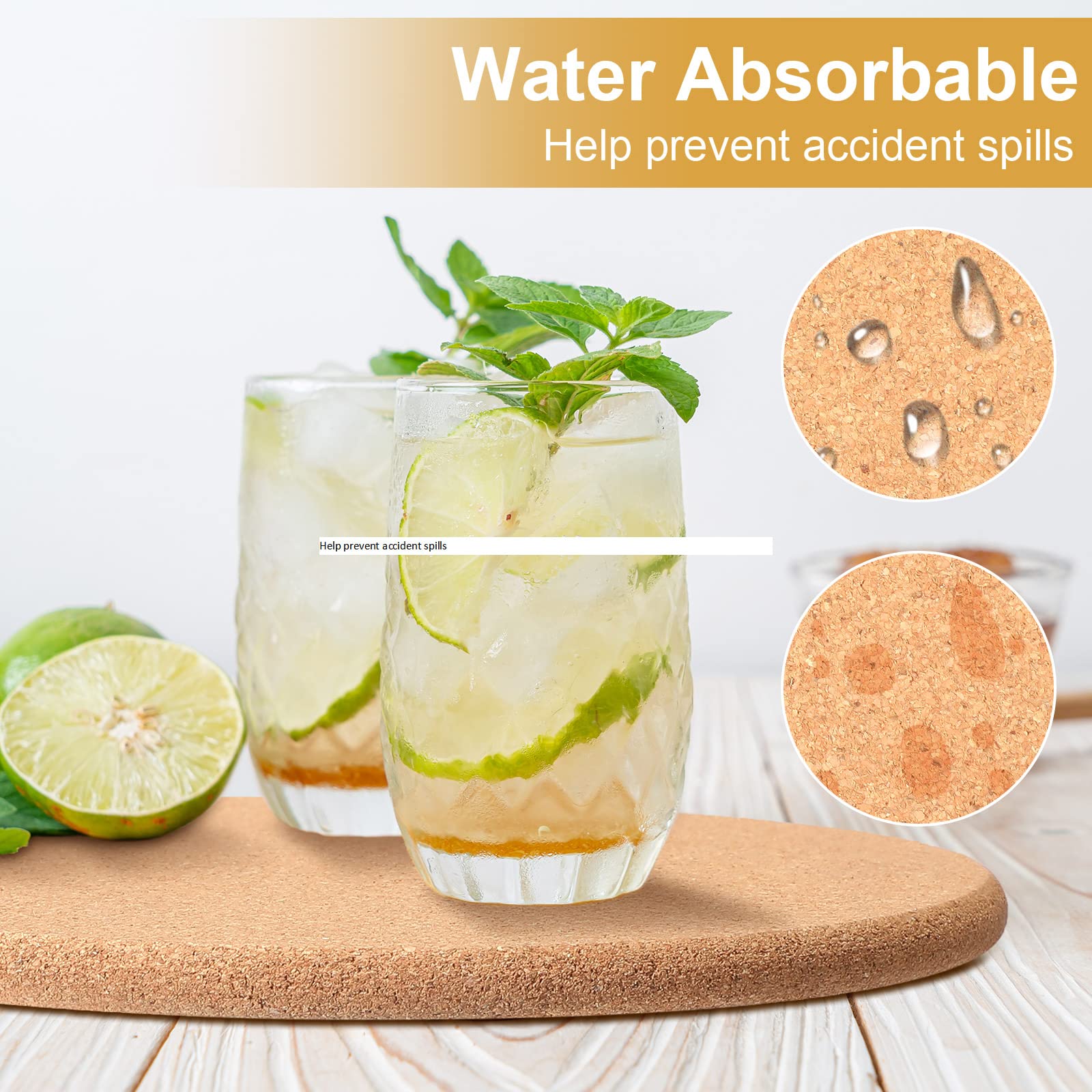 16 Pack Cork Trivet 8 Inch Cork Coaster Thick Cork Trivets for Hot Dishes and Hot Pots Heat Resistant Multifunctional Cork Board Hot Pads for Table Countertop