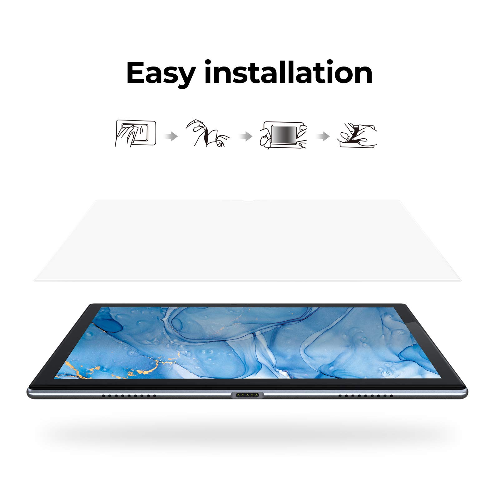 Dragon Touch Tablet Screen Protector (2 Pack) for NotePad 102 and NotePad T10M Tablet, Tempered Glass Film, Ultra-Clear, High Definition, Scratch Resistant, Bubble Free