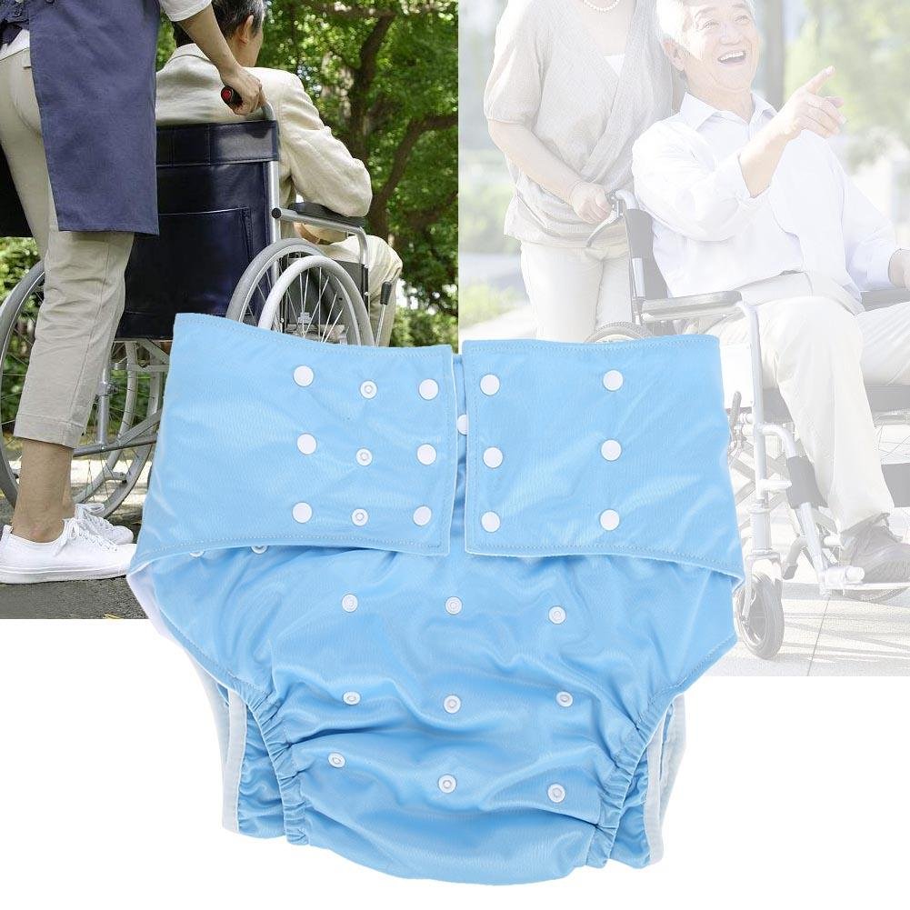 Cloth Diapers for Adults,Adult Pocket Diaper, Fleece Cloth AdjustableNappy Pant Prevent Side Leakage Washable Reusable Diaper Pants for Incontinence Care (Light Blue)