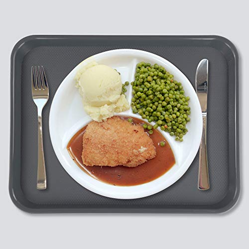 CadineUS 6-Pack Serving Trays, Plastic Fast Food Trays, Grey