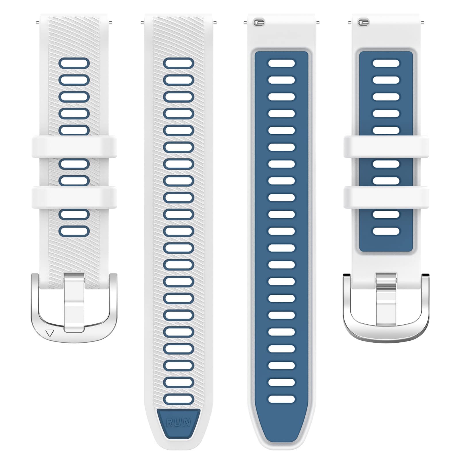 18mm Watch Bands Fit for Garmin Forerunner 265S 255S, Vivoactive 4S Quick Release Silicone Replacement Watch Bands Straps Wristbands Bracelet Fit for Garmin Vivomove 3S/Venu 2S (White)