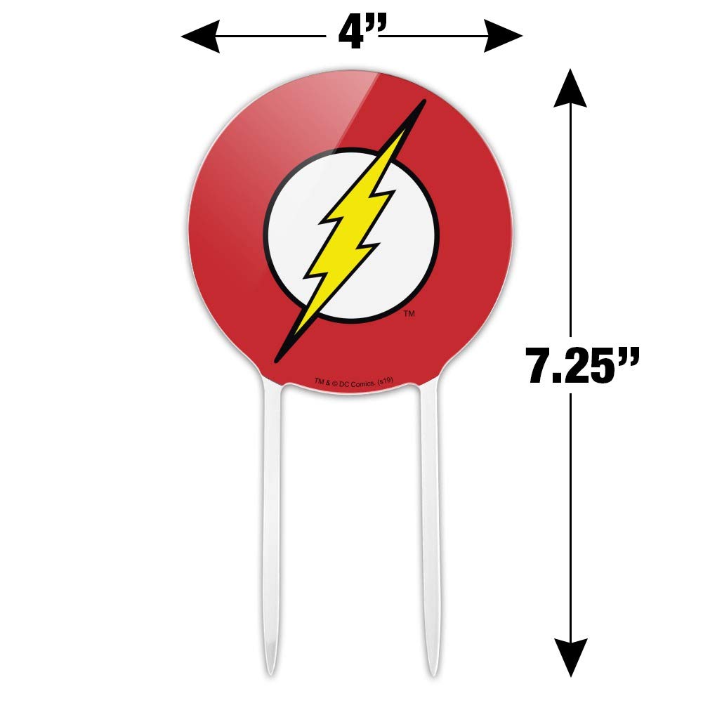 Acrylic The Flash Lightning Bolt Logo Cake Topper Party Decoration for Wedding Anniversary Birthday Graduation