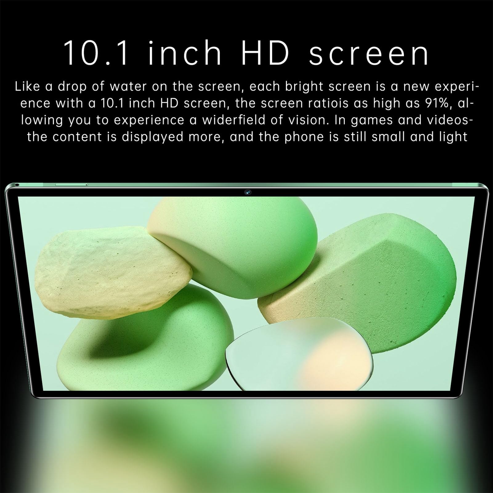 2 in 1 Tablet, 10.1 Inch Octa Core CPU Tablet with BT Keyboard, 8GB RAM 256GB ROM 5G WiFi 4G Network FHD Tablet for Office, Business, Gaming 100‑240V Green (US Plug)