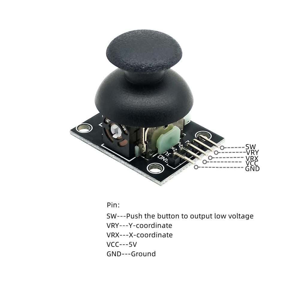 6Pcs PS2 Joystick Sensor Game Controller XY Dual-axis Joystick Breakout Module Compatible with Arduino
