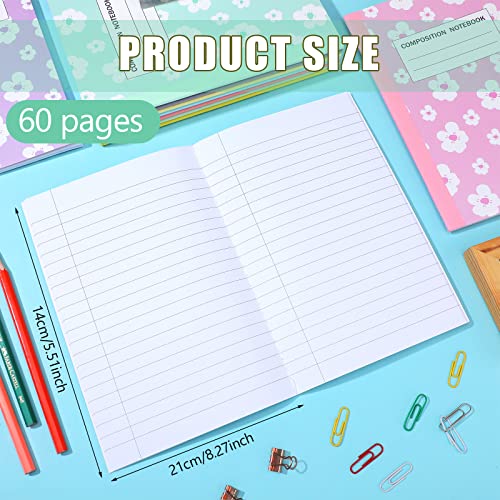 80 Packs Composition Notebook Bulk Wide Ruled Aesthetic Notebook Cute Composition Notebooks 60 Pages Colored A5 Journals For Teen Girls Students School Supplies