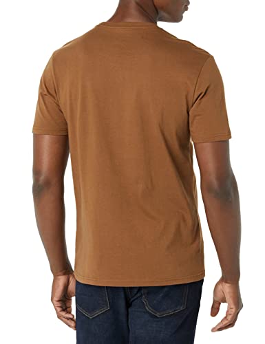 Amazon Essentials Men's Slim-Fit Short-Sleeve Crewneck T-Shirt, Pack of 2, Black/Brown, Medium