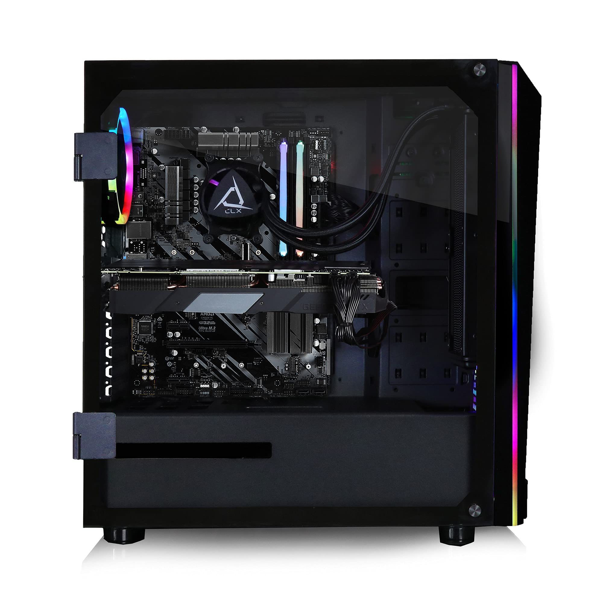CLX SET VR-Ready Gaming Desktop -Liquid Cooled Intel Core i9 10900KF 3.7Ghz 10-Core Processor, 16GB DDR4 Memory, GeForce RTX 3080 10GB GDDR6X Graphics, 480GB SSD, 2TB HDD, WiFi, Windows 11 Home 64-bit