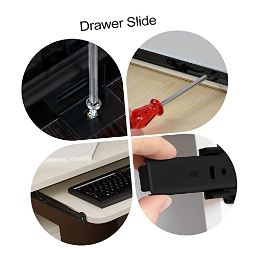 Abaodam 3 Pairs Keyboard Rails Computer Stands Table Tray Drawer Guides Keyboard Tray Under Desk Computer Drawer Tray Under Desk Pull Out Drawer-Design Rack Multi-Functional Keyboard Rail