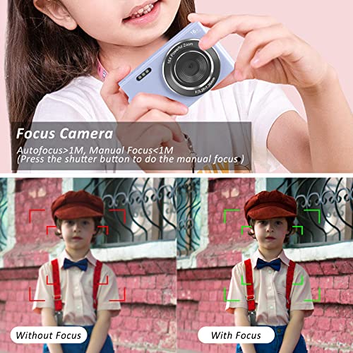 Digital Camera 4K 44MP with 32GB SD Card, 2.4 Inch Point and Shoot Camera with 16X Digital Zoom, Compact Mini Camera Kids Camera for Teens Boys Girls Adults Students Seniors(DC6-X3 Purple1)